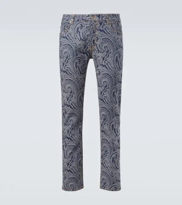 Etro Roma Paisley Slim Jeans