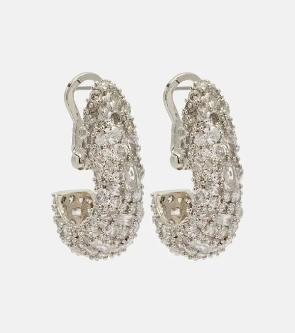JENNIFER BEHR Crystal-embellished Hoop Earrings - Silver