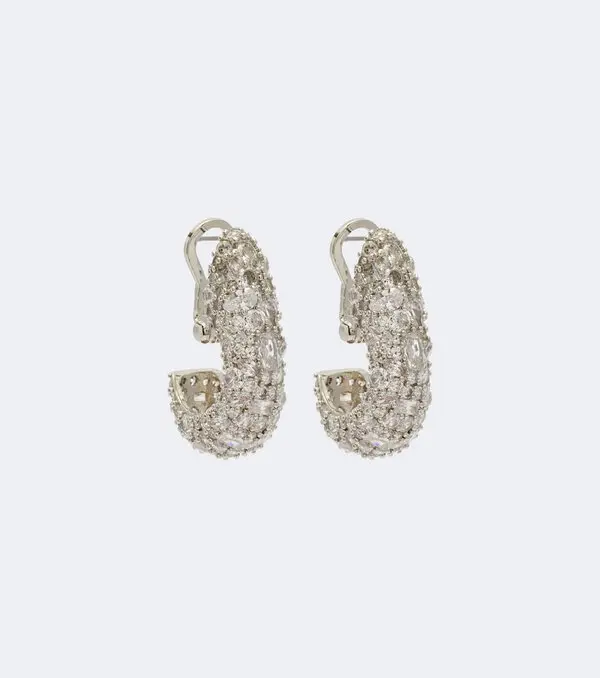 JENNIFER BEHR Crystal-embellished Hoop Earrings - Silver