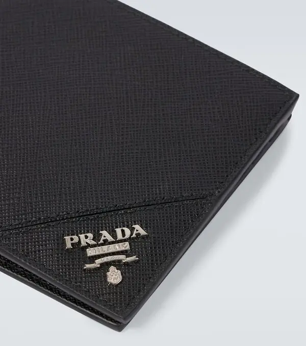 Prada Logo Saffiano Leather Wallet