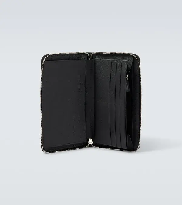 Prada Logo Saffiano Leather Wallet