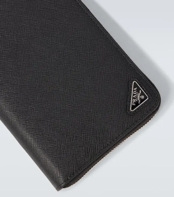 Prada Logo Saffiano Leather Wallet
