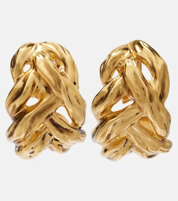Saint Laurent Wheat Chain Clip-on Earrings - Gold