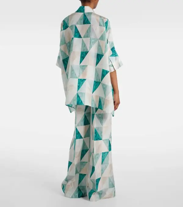 JOSEPH Arcole Printed Silk Oversized Shirt