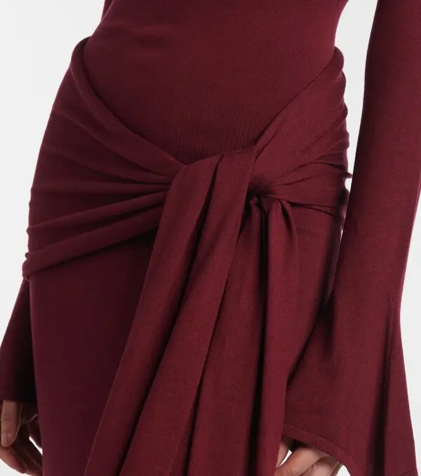 Buy AYA MUSE Draped Silk-blend Maxi Dress - Burgundy At 40% Off |  Editorialist