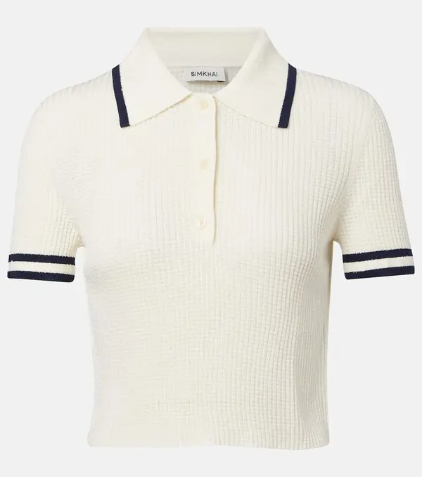 Simkhai Whitten Bouclé Polo Shirt