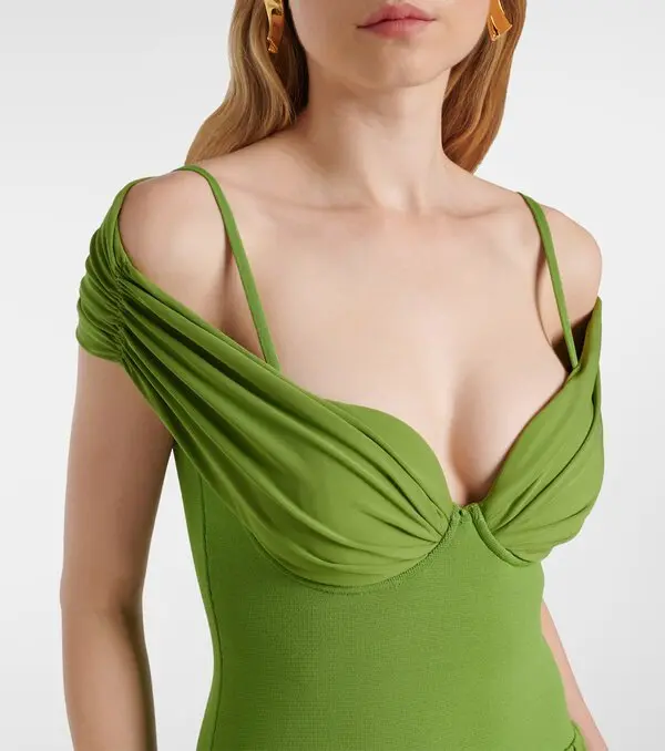 Simkhai Amarantha Draped Midi Dress - Green