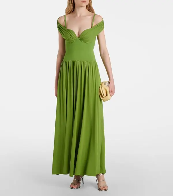 Simkhai Amarantha Draped Midi Dress - Green