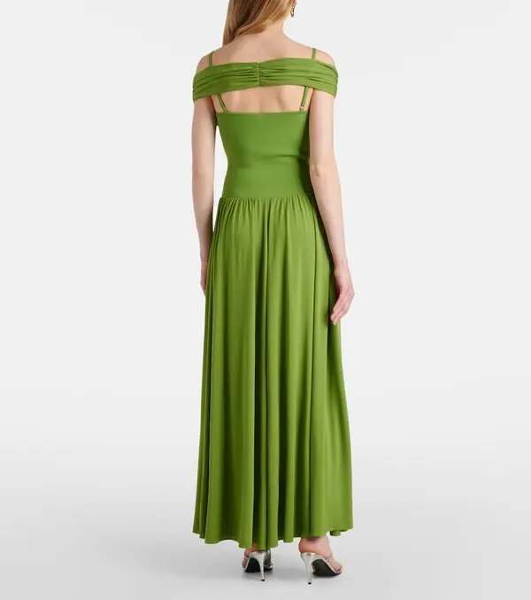 Simkhai Amarantha Draped Midi Dress - Green