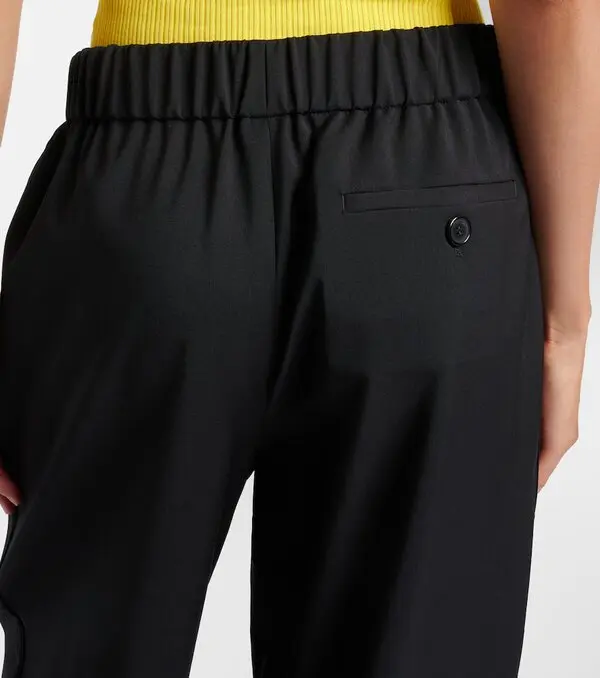 Loewe Logo Wool Mid-rise Straight Pants