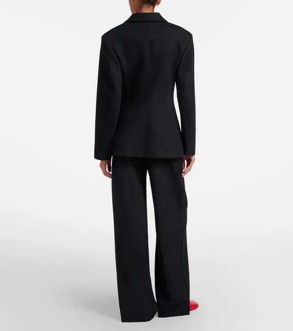 Loewe Logo Wool Mid-rise Straight Pants