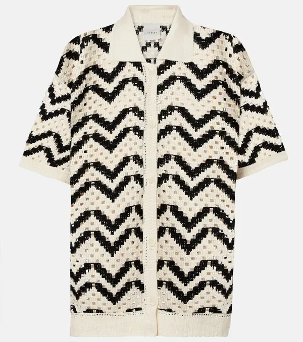 Varley Anais Crochet Cotton Polo Shirt - Multicoloured