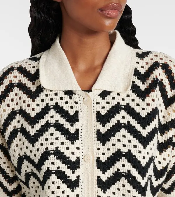 Varley Anais Crochet Cotton Polo Shirt - Multicoloured