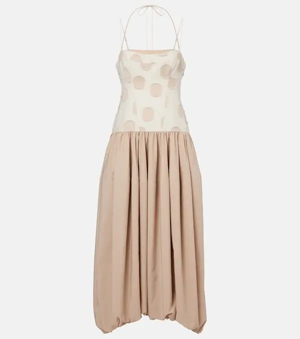 Simkhai Pfeiffer Polka-dot Midi Dress - Beige