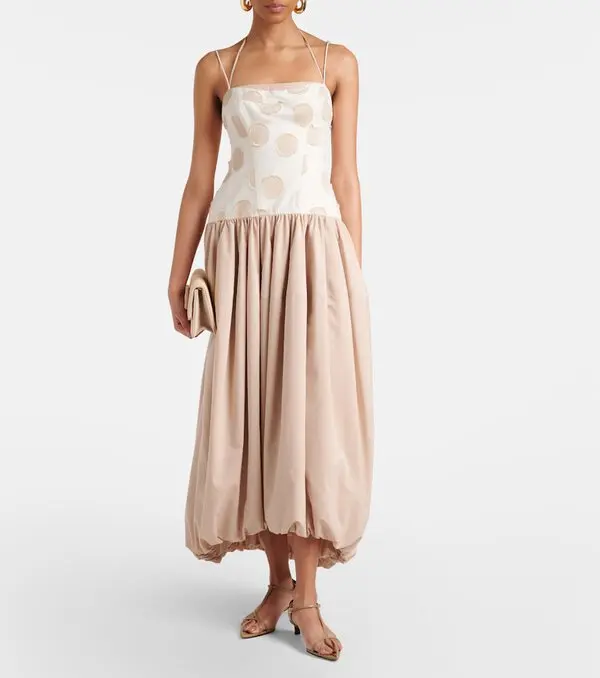 Simkhai Pfeiffer Polka-dot Midi Dress - Beige