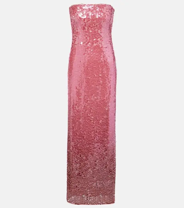 Simkhai Leilani Sequined Strapless Gown - Pink