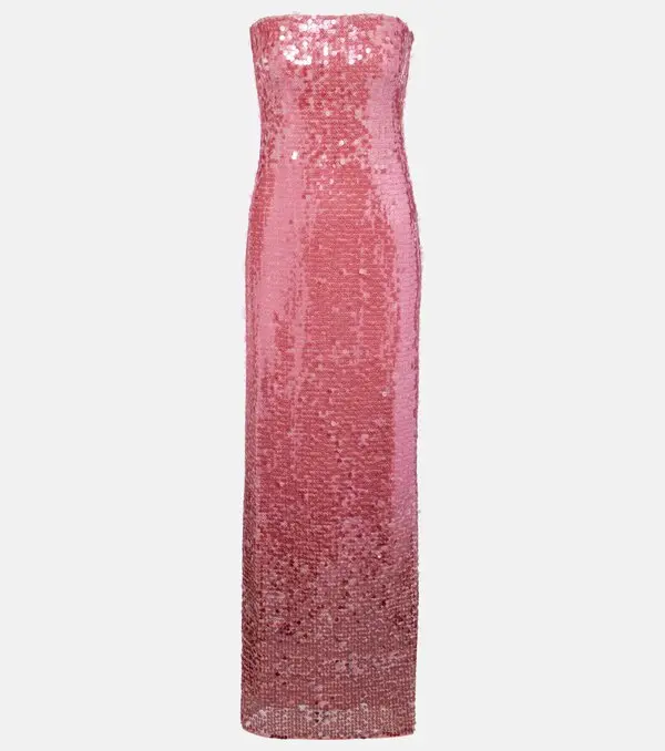 Simkhai Leilani Sequined Strapless Gown - Pink