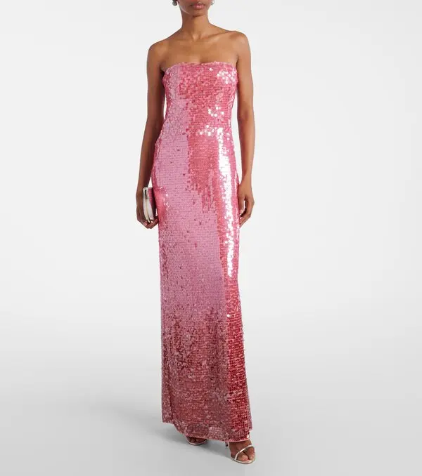 Simkhai Leilani Sequined Strapless Gown - Pink