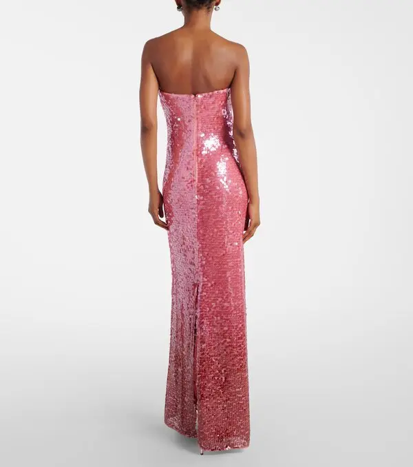 Simkhai Leilani Sequined Strapless Gown - Pink
