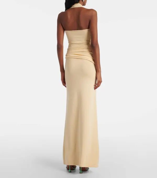 AYA MUSE Knitted Silk And Cotton Maxi Dress