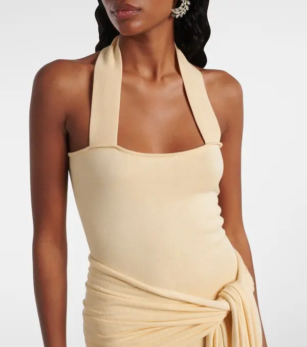 AYA MUSE Knitted Silk And Cotton Maxi Dress