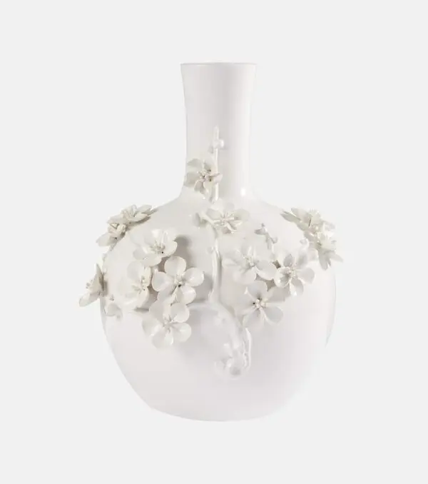 POLSPOTTEN 3d Floral Ceramic Vase - White