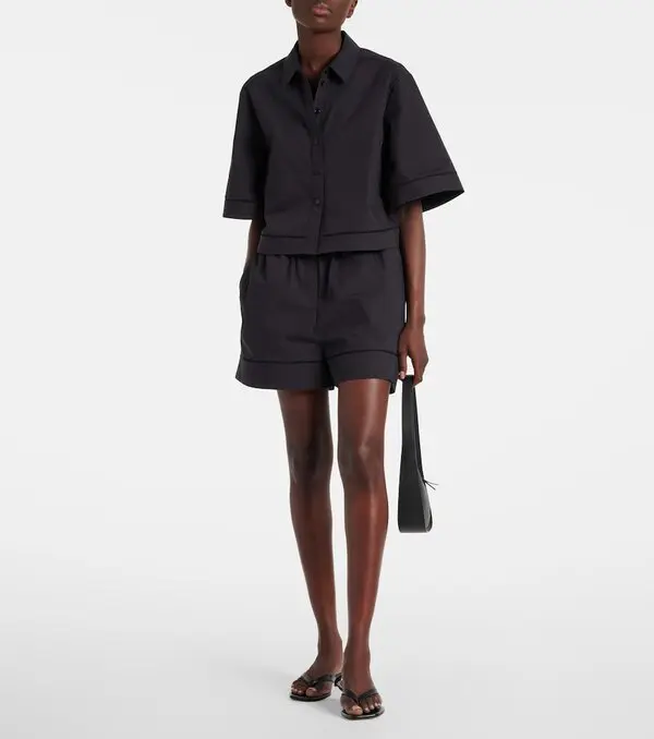 RÓHE Embroidered Cotton Poplin Shorts