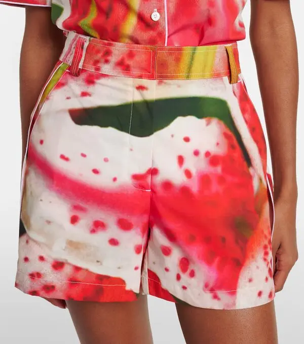 Tory Burch Cotton-blend Cargo Shorts - Pink