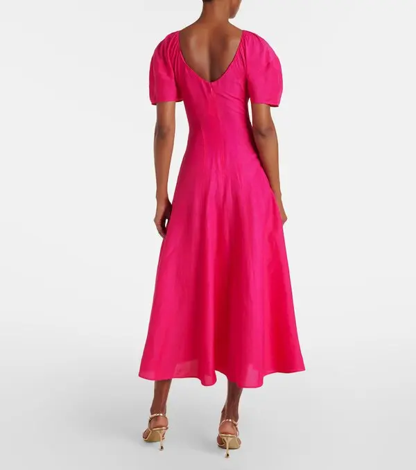 Tory Burch Balloon-sleeve Maxi Dress - Pink