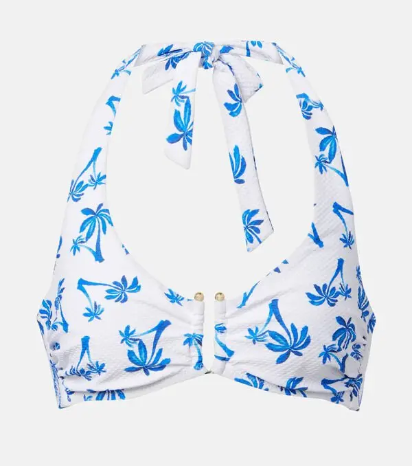 Heidi Klein Palm Beach Printed Bikini Top - White