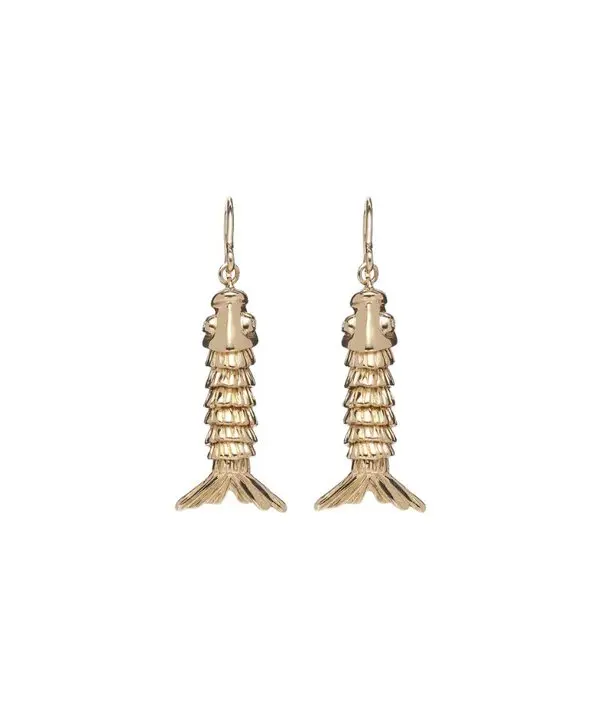 SYDNEY EVAN Moving Fish Diamond Earrings - Gold