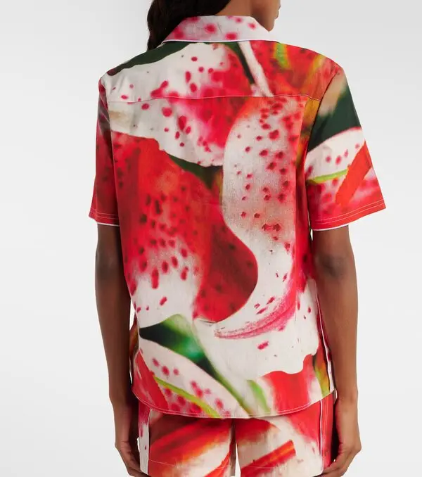 Tory Burch Printed Cotton-blend Twill Shirt