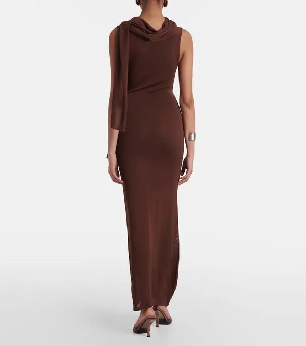 AYA MUSE Scarf-detail Draped Maxi Dress