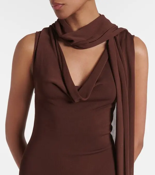 AYA MUSE Scarf-detail Draped Maxi Dress