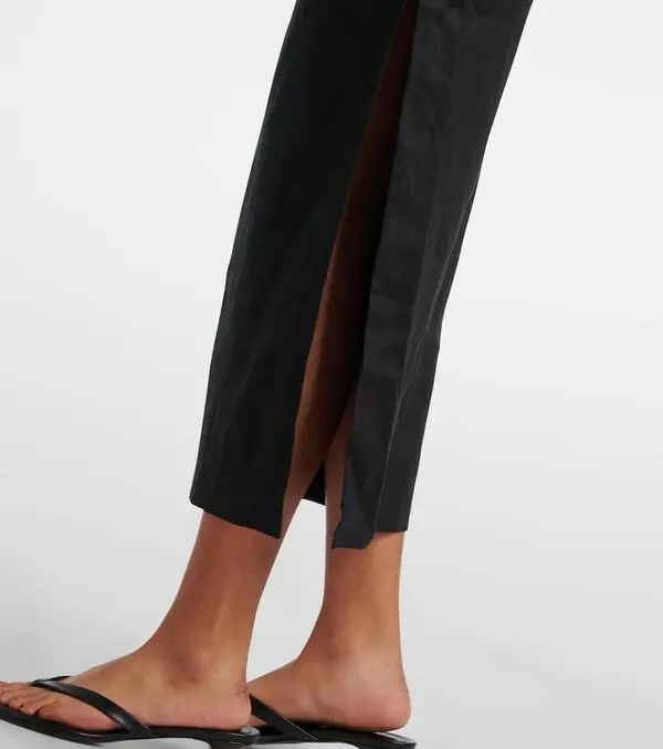 SIR. Linen Midi Dress - Black