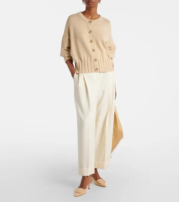 Altuzarra Cotton And Silk-blend Cardigan - Beige