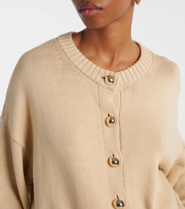 Altuzarra Cotton And Silk-blend Cardigan - Beige