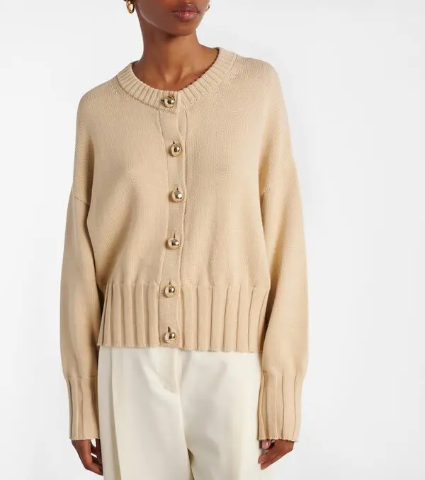 Altuzarra Cotton And Silk-blend Cardigan - Beige