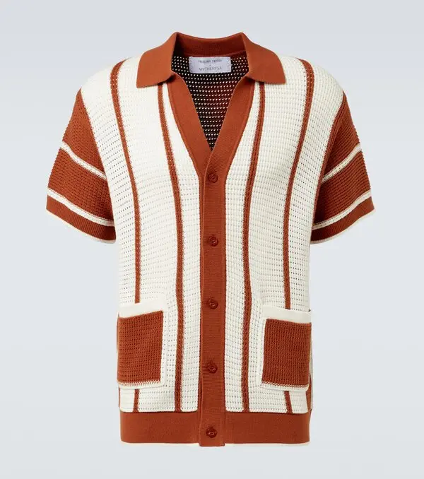 Frescobol Carioca Fabricio Crochet Cotton Shirt - Orange