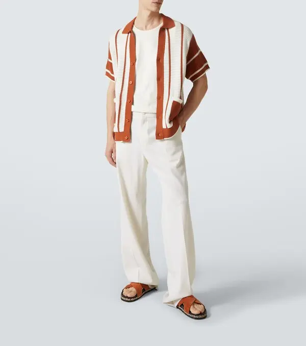 Frescobol Carioca Fabricio Crochet Cotton Shirt