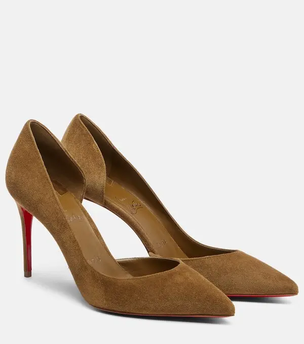 CHRISTIAN LOUBOUTIN Iriza 85 Suede Pumps - Brown