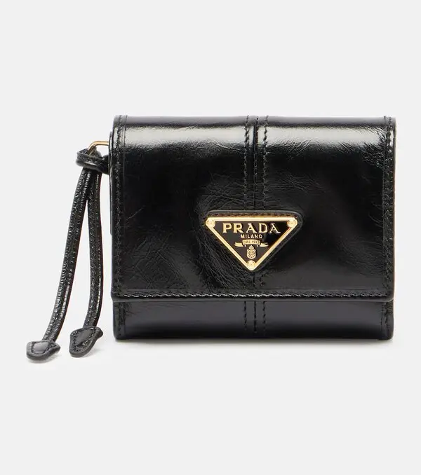 Prada Logo Leather Wallet - Black