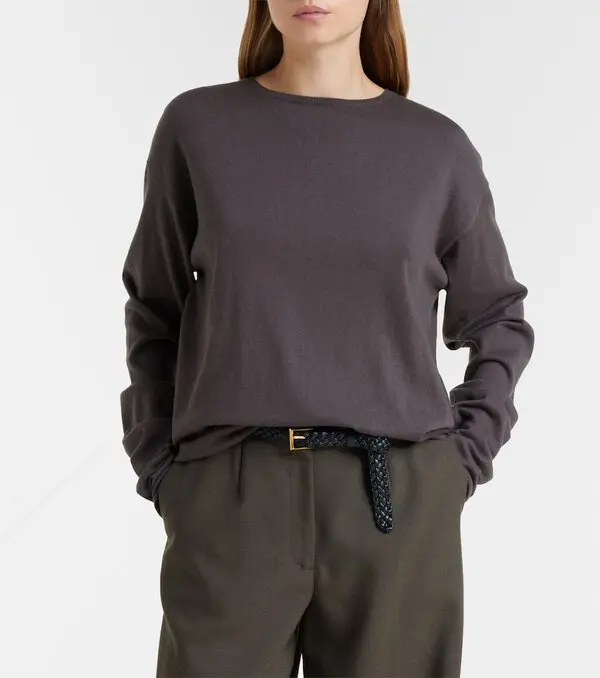 Extreme Cashmere N°347 Aries Cotton And Cashmere Sweater - Grey