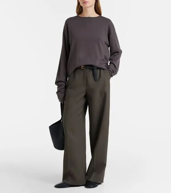 Extreme Cashmere N°347 Aries Cotton And Cashmere Sweater - Grey