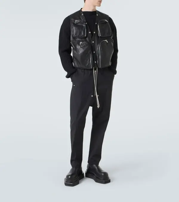 Rick Owens Lamb Leather Vest - Black