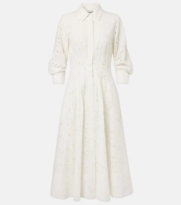Simkhai Jazz Cotton Broderie Anglaise Midi Dress - White