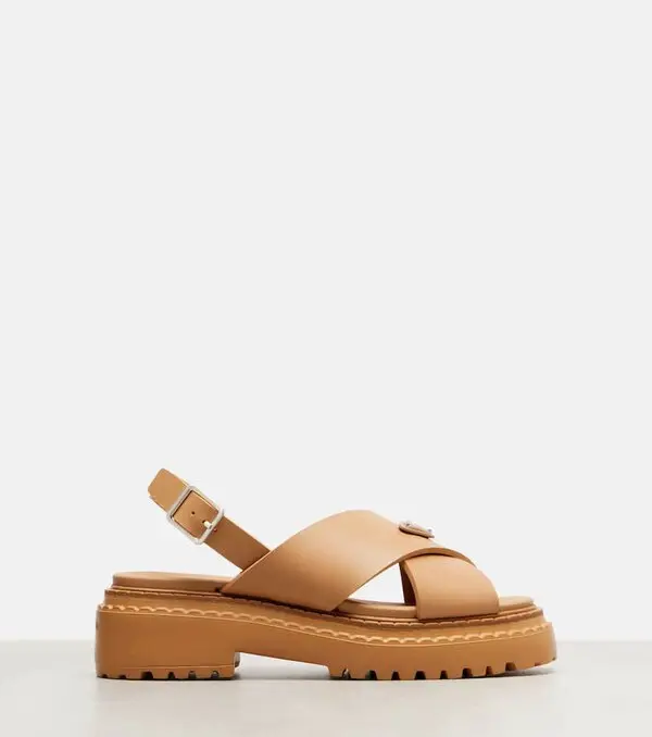 Prada Logo Rubber Platform Sandals