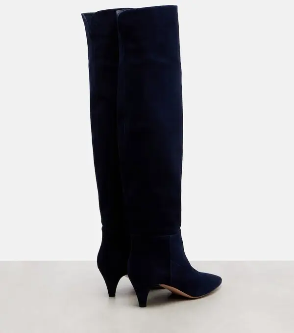 GIANVITO ROSSI Elise Suede Knee-high Boots - Blue