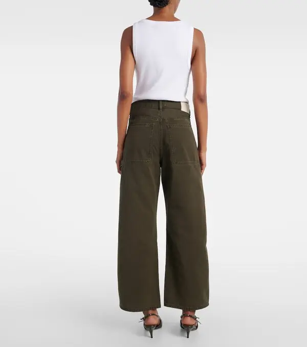 Citizens Of Humanity Ayla Cargo High-rise Wide-leg Jeans - Green