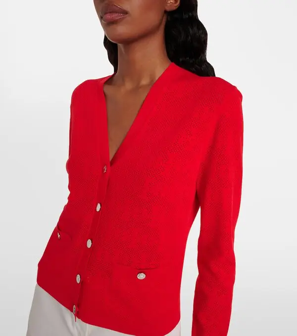 Tory Burch T Monogram Jacquard Cardigan - Red